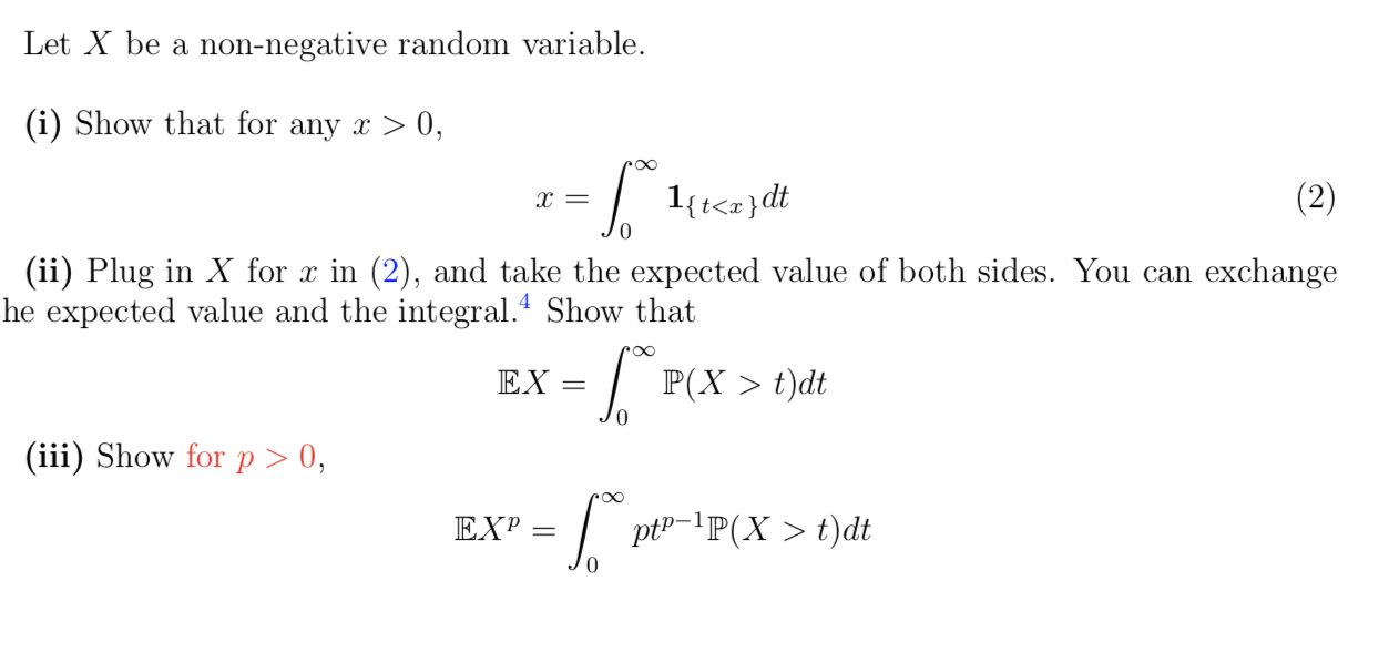 Let X Be A Non Negative Random Variable I Show 