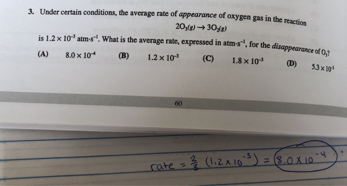 Solved 3. Under certain conditions, the average rate of | Chegg.com