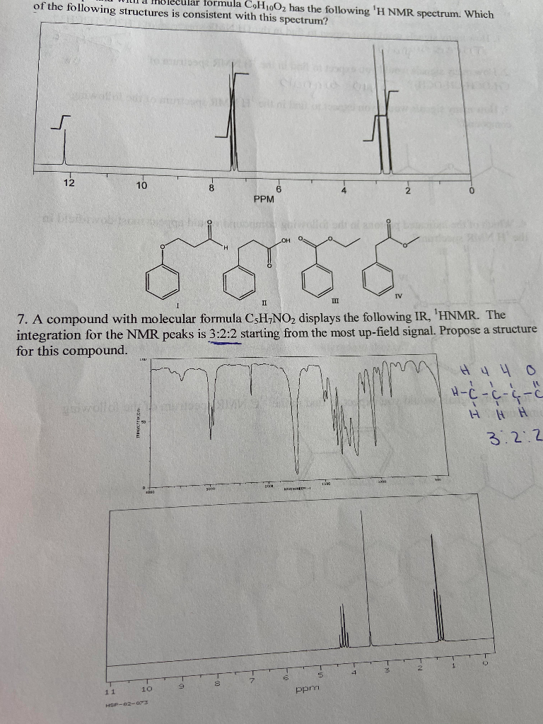 Solved 8. A compound with molecular formula C3H.O, displays | Chegg.com