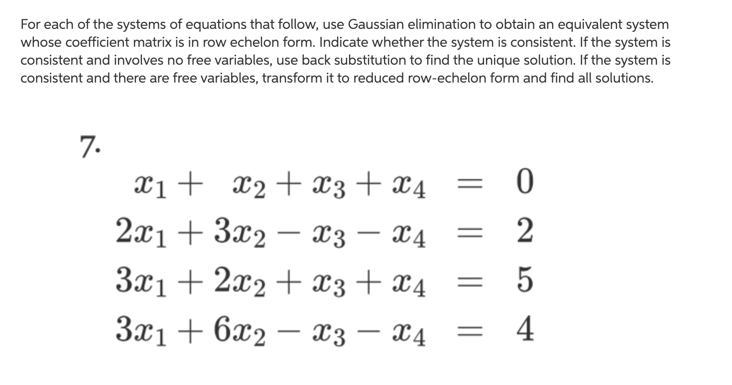 Solved For each of the systems of equations that follow, use | Chegg.com
