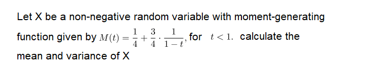 Solved Let X be a non-negative random variable with | Chegg.com