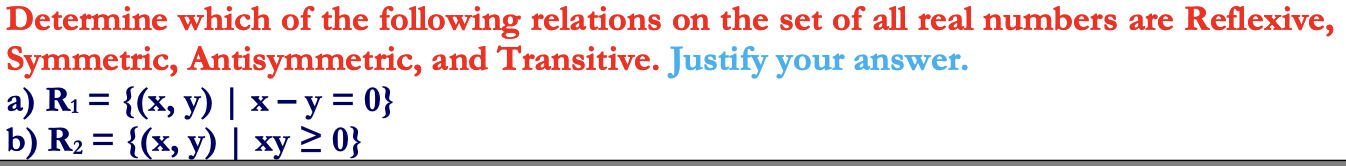 Solved Determine which of ﻿the following relations on ﻿the | Chegg.com