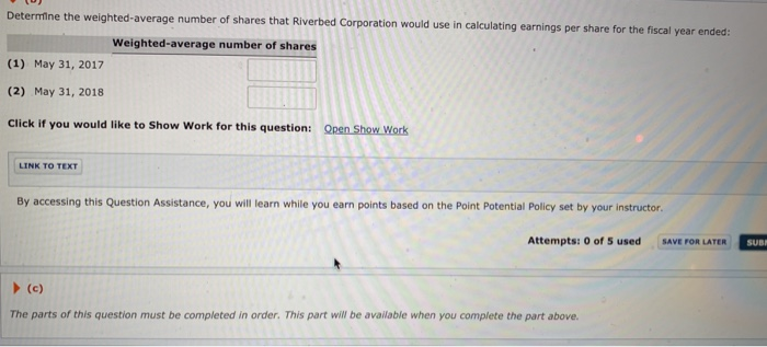 Solved Problem 16-6 (Part Level Submission) Riverbed | Chegg.com