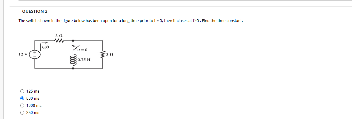 Solved The switch shown in the figure below has been open | Chegg.com