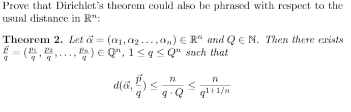 Prove that Dirichlet's theorem could also be phrased | Chegg.com