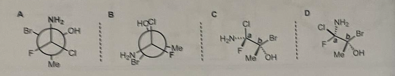 Solved Convert the given Newman projections "A" & "B" into | Chegg.com