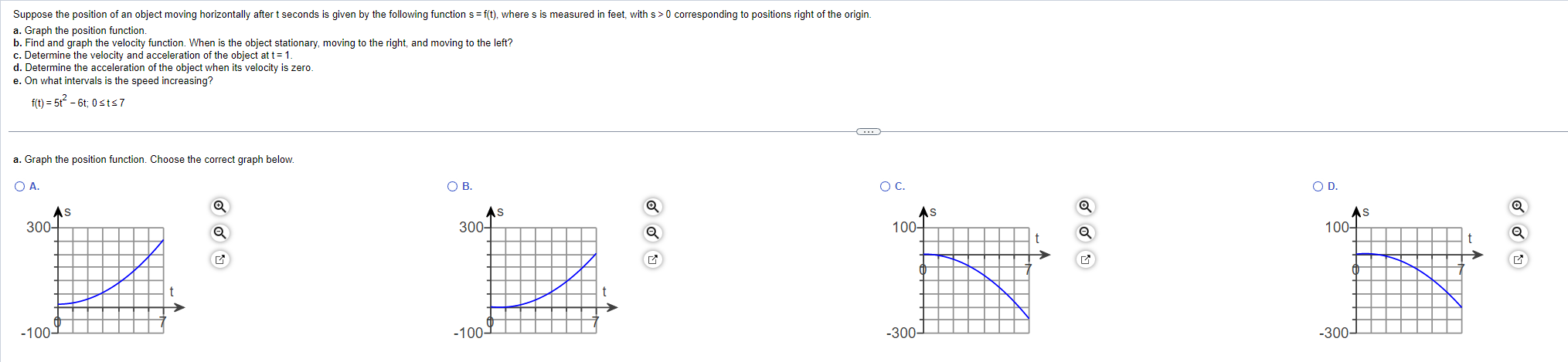 Solved a. Graph the position function. b. Find and graph the | Chegg.com