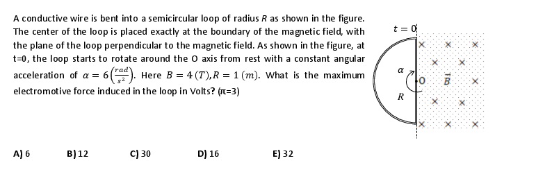Solved A conductive wire is bent into a semicircular loop of | Chegg.com