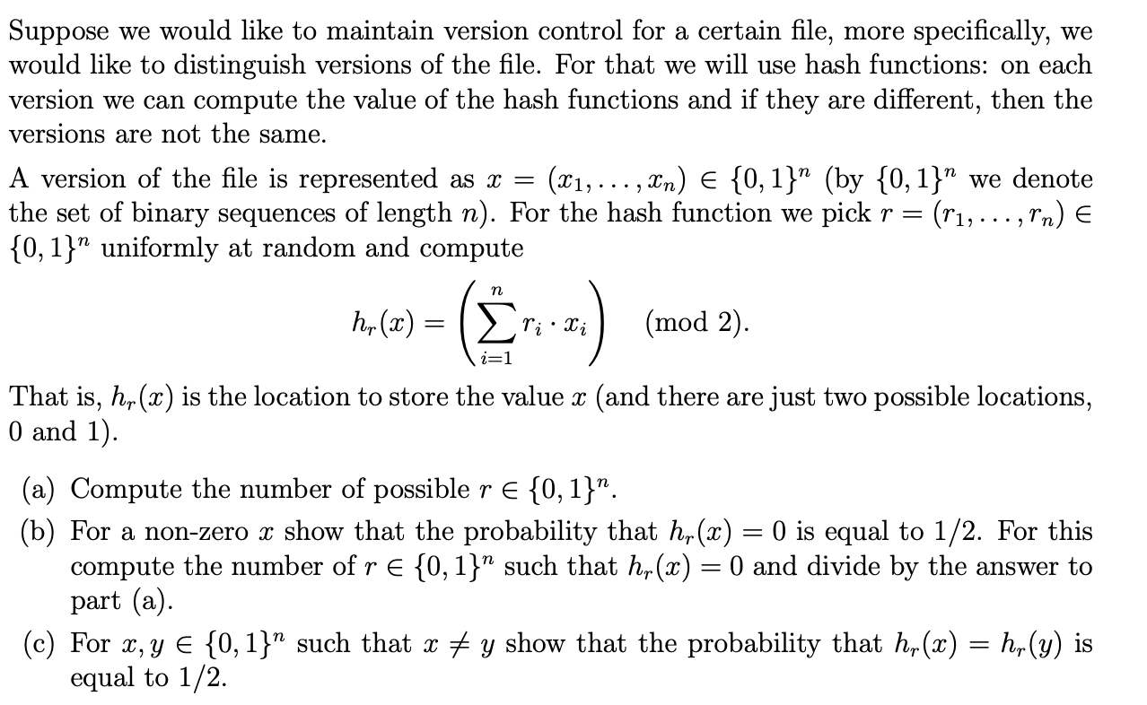 Solved Suppose we would like to maintain version control for | Chegg.com