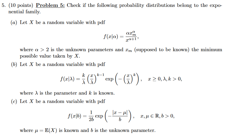 Solved 5. (10 points) Problem 5: Check if the following | Chegg.com