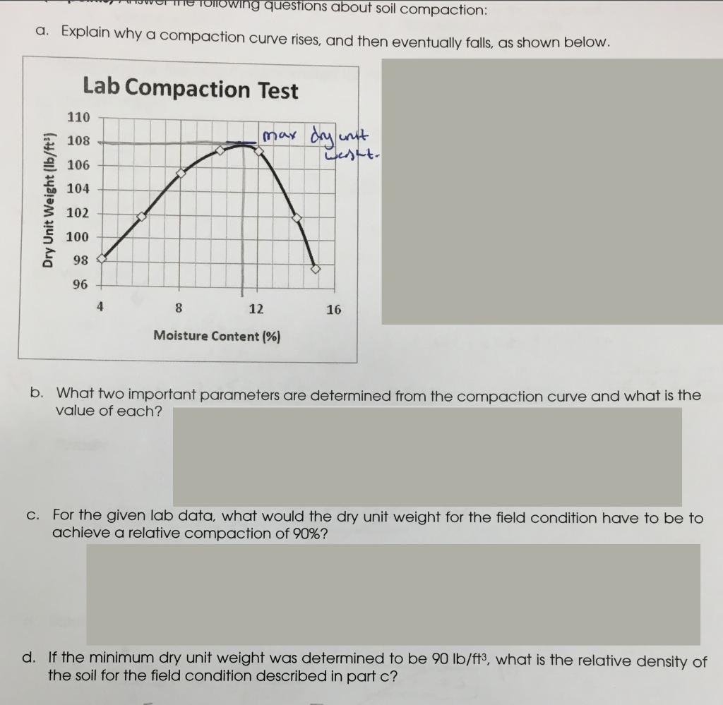 Solved Towing questions about soil compaction: a. Explain | Chegg.com