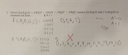 Solved minterm list form. 1 oo l op o1 1 l f 'CAAa)- 1110 I | Chegg.com