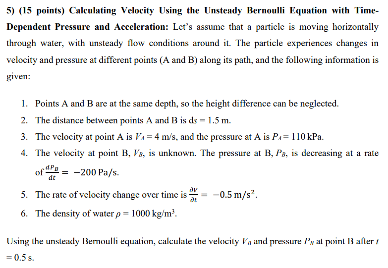 Solved ( 15 ﻿points) ﻿Calculating Velocity Using the | Chegg.com