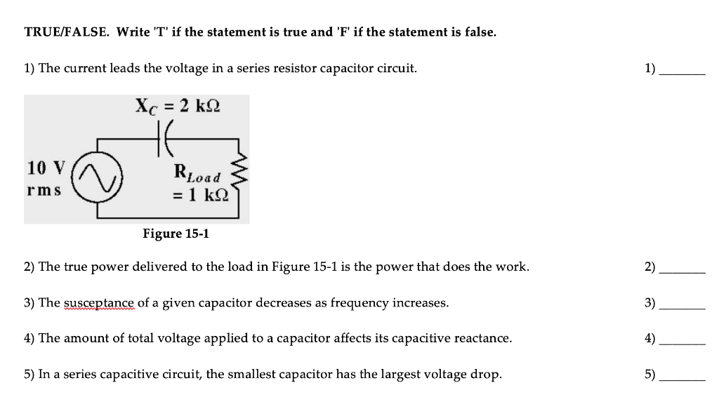 Solved TRUE/FALSE. Write 'T' if the statement is true and | Chegg.com