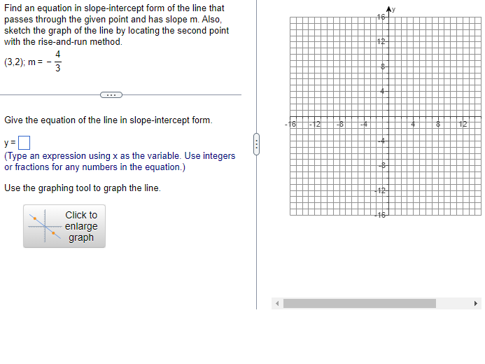 Solved Find an equation in slope-intercept form of the line | Chegg.com
