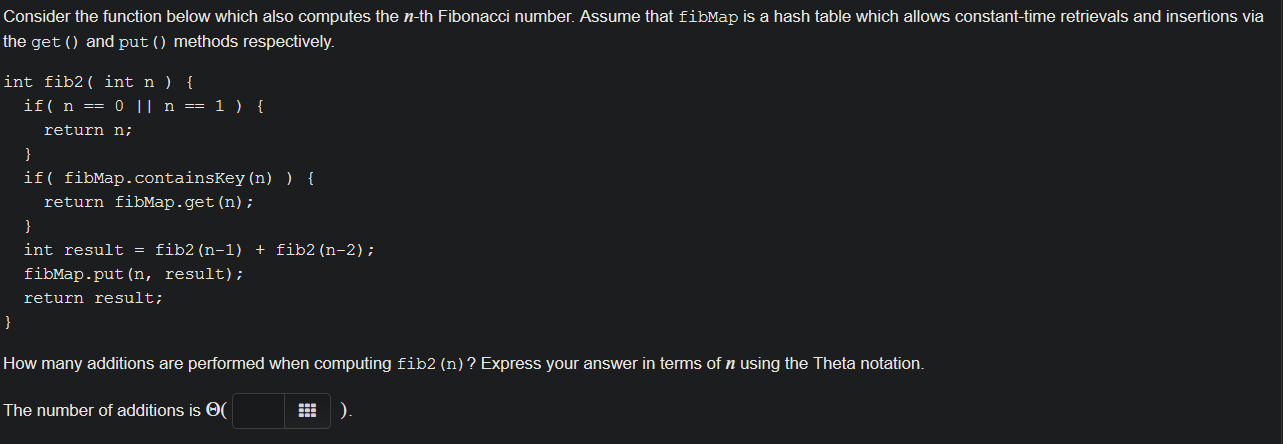 Solved Consider the function below which also computes the | Chegg.com