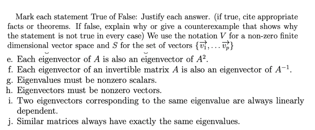 Solved Mark each statement True of False: Justify each | Chegg.com