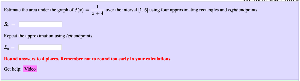 Solved Estimate the area under the graph of f(x) = - over | Chegg.com