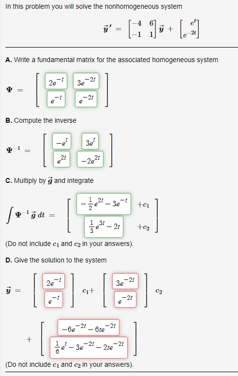 Solved In this problem you will solve the nonhomogeneous | Chegg.com
