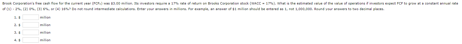 Solved $ million$ million$ million$, ﻿million | Chegg.com
