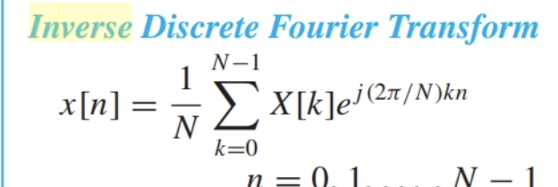 Solved Inverse Discrete Fourier Transform N-1 1 x[n] = Xk | Chegg.com