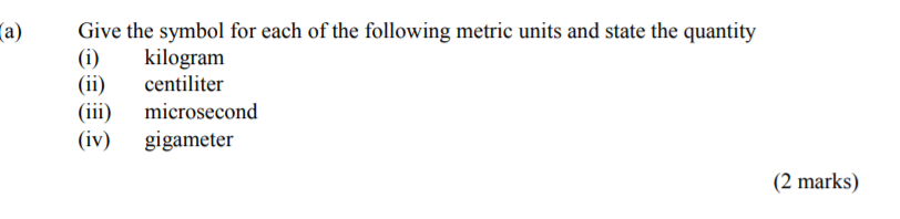 Solved a) (i) Give the symbol for each of the following | Chegg.com