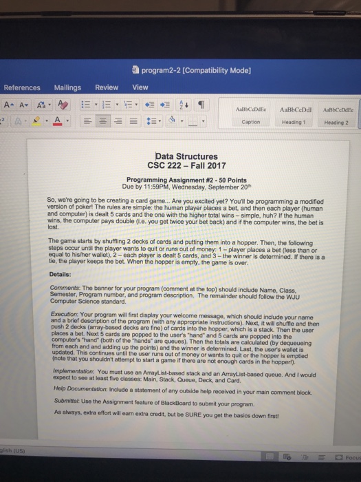 Solved program2-2 [Compatibility Mode] References Mailings | Chegg.com