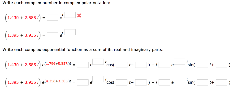 Solved Write each complex number in complex polar notation: | Chegg.com
