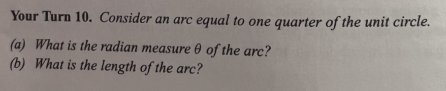 Solved Your Turn 10. Consider an arc equal to one quarter of | Chegg.com