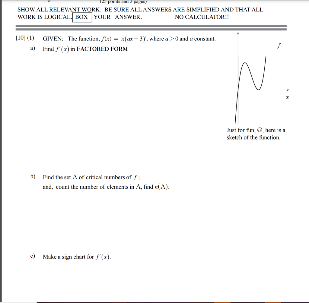 Solved (25 points and 3 pages) SHOW ALL RELEVANT WORK. BE | Chegg.com