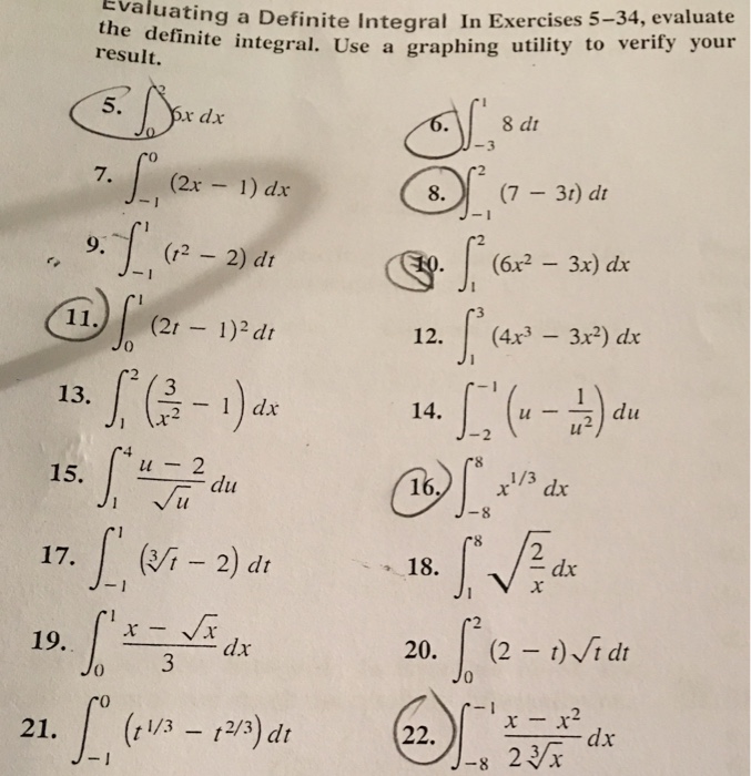 Solved Evaluating a Definite Integral In Exercises 5-34, | Chegg.com
