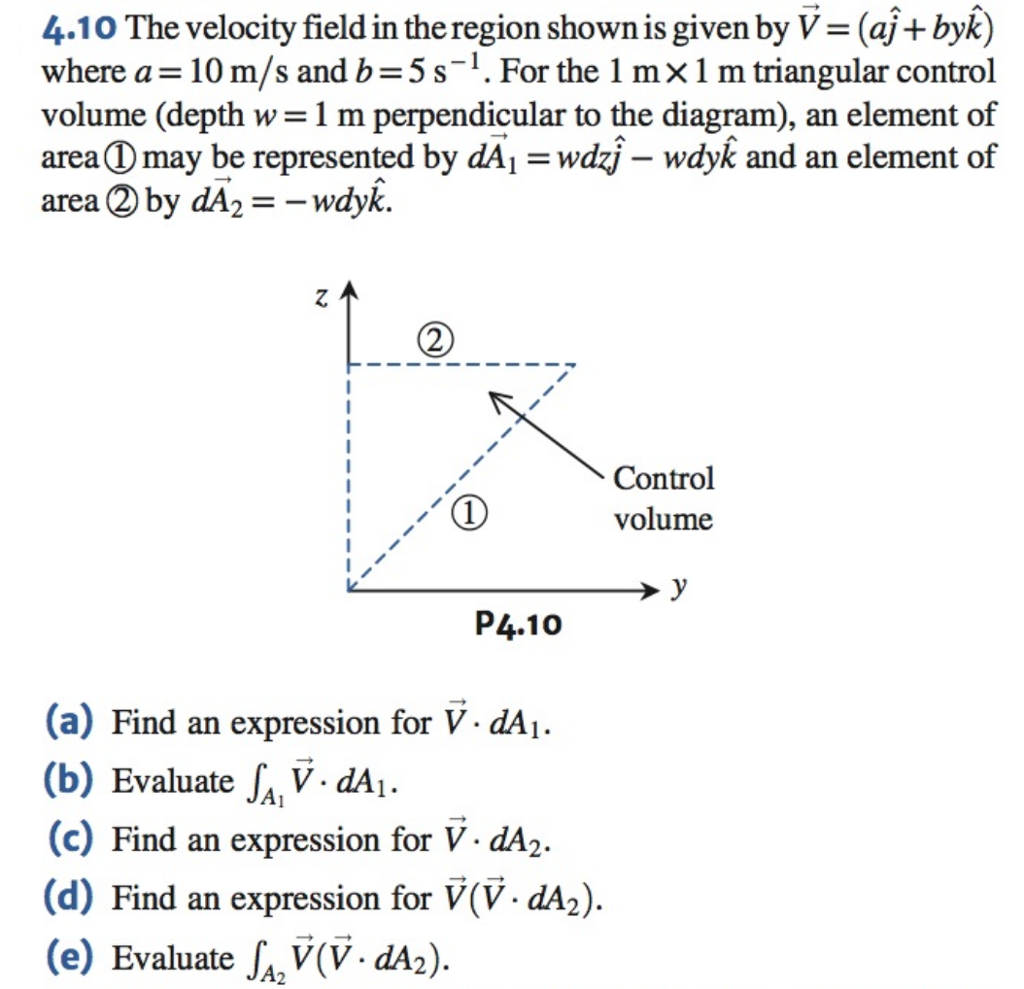 Solved .10 The velocity field in the region shown is given | Chegg.com