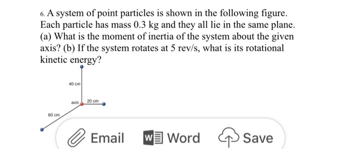 Solved 6. A system of point particles is shown in the | Chegg.com