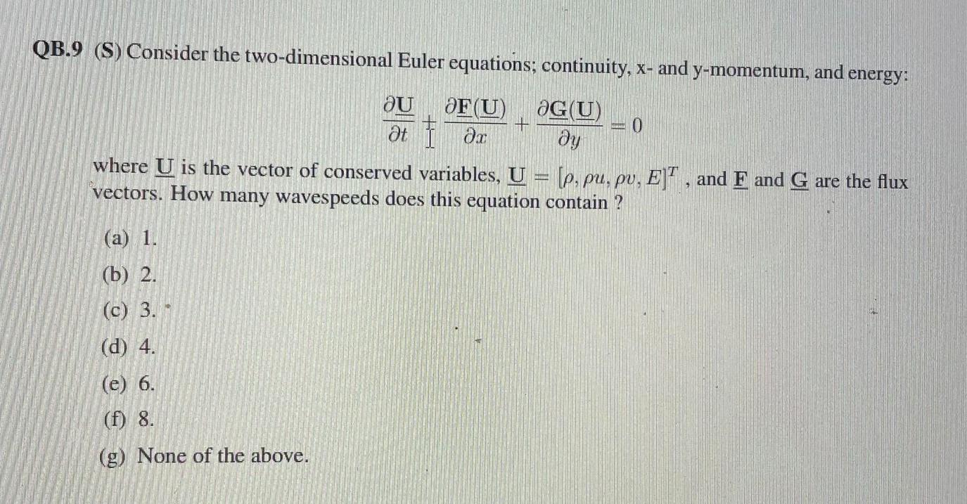 Solved 39 S Consider The Two Dimensional Euler Equations 1344