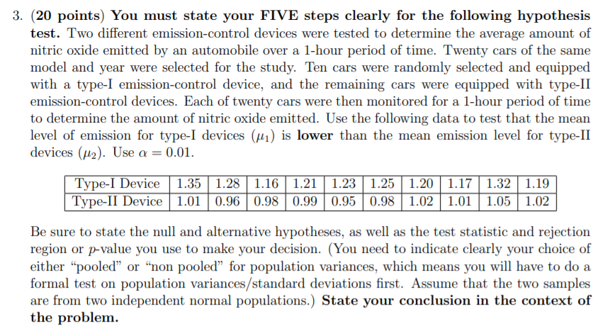 Solved 3. (20 points) You must state your FIVE steps clearly | Chegg.com