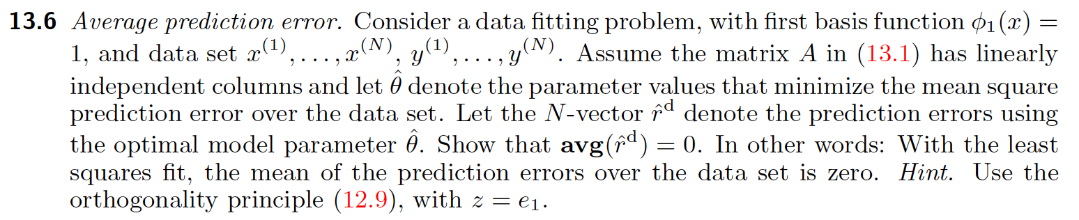 13.6 Average prediction error. Consider a data | Chegg.com