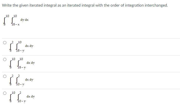 Solved Write the given iterated integral as an iterated | Chegg.com