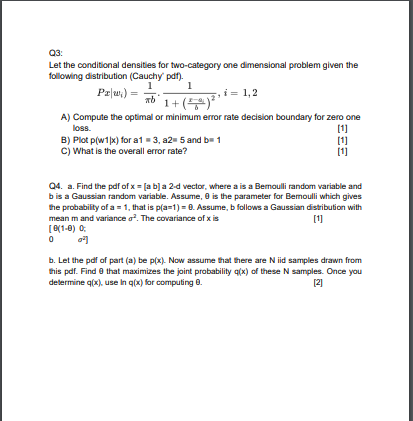 Solved 23 Let the conditional densities for two-category one | Chegg.com