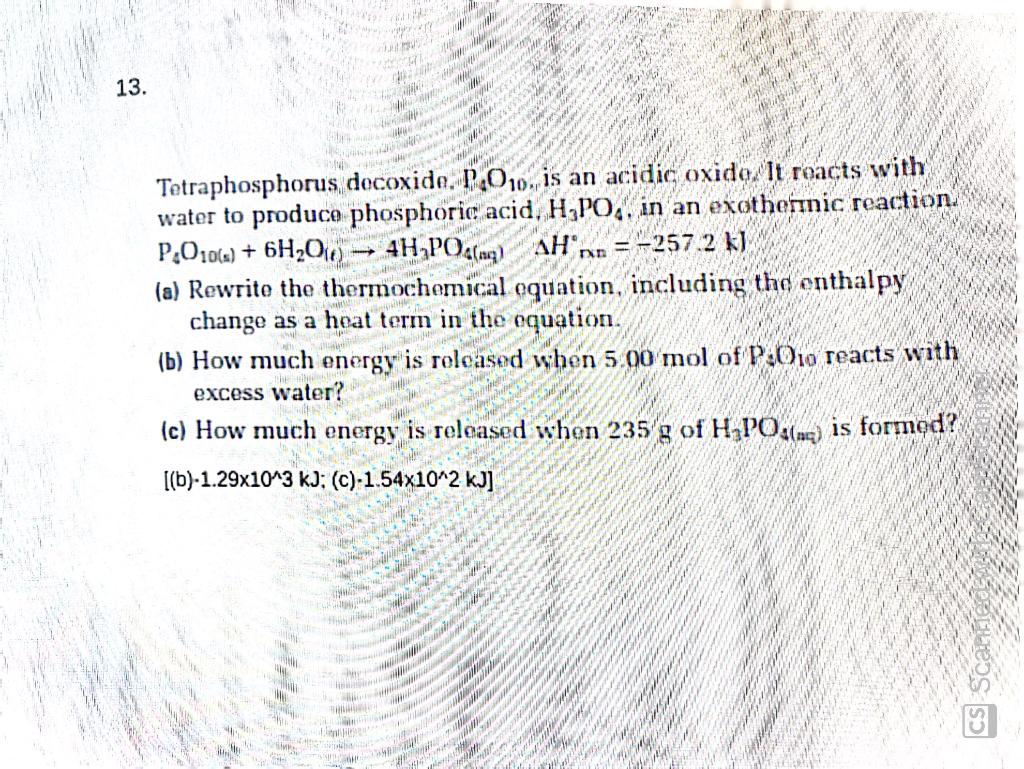 Solved Tetraphosphorus decoxide. P4O10 is an acidic oxido It | Chegg.com