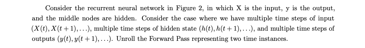 Solved Consider the recurrent neural network in Figure 2, in | Chegg.com