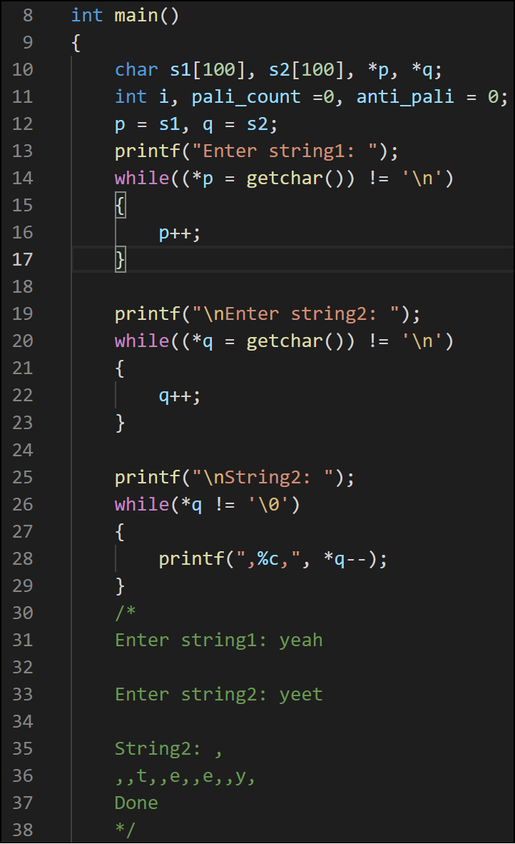 Solved Hello, in C, i am storing characters into arrays and | Chegg.com