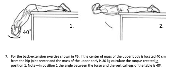 Solved 7. For the back-extension exercise shown in #6, If | Chegg.com
