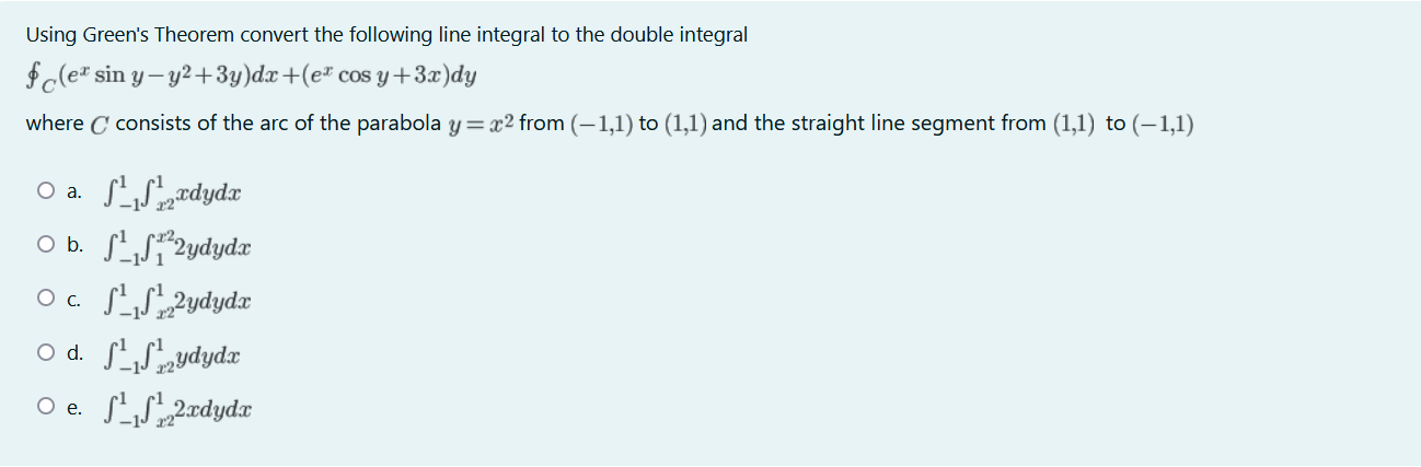Solved Using Green's Theorem convert the following line | Chegg.com