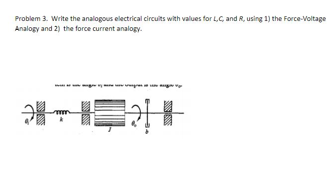 Solved Problem 3. Write the analogous electrical circuits | Chegg.com