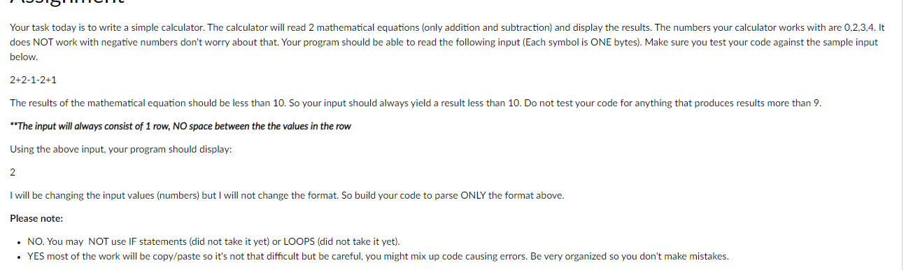 Solved Your task today is to write a simple calculator. The | Chegg.com