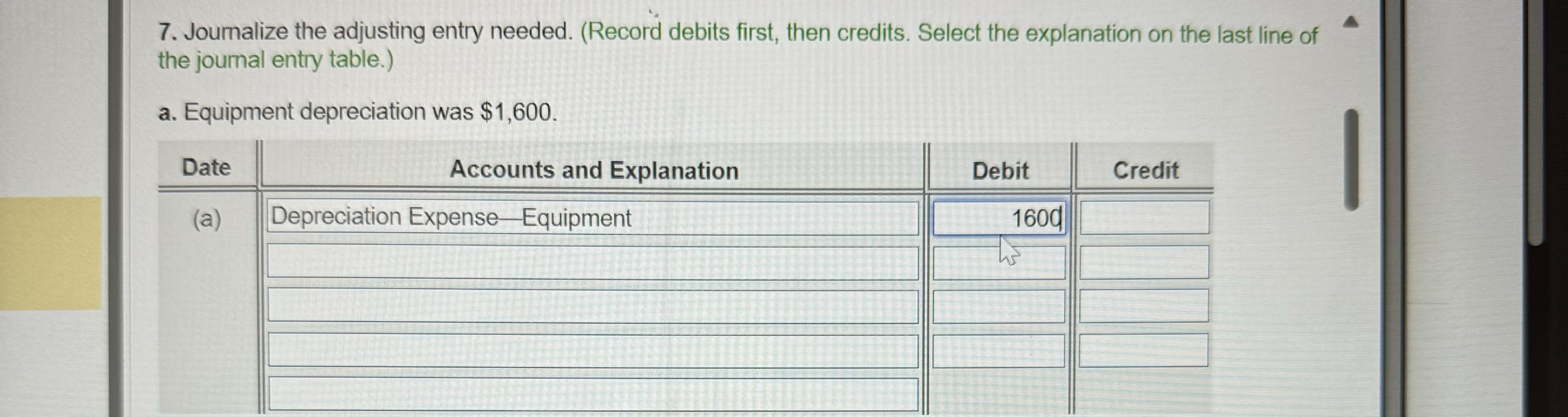 Solved Journalize the adjusting entry needed. (Record | Chegg.com
