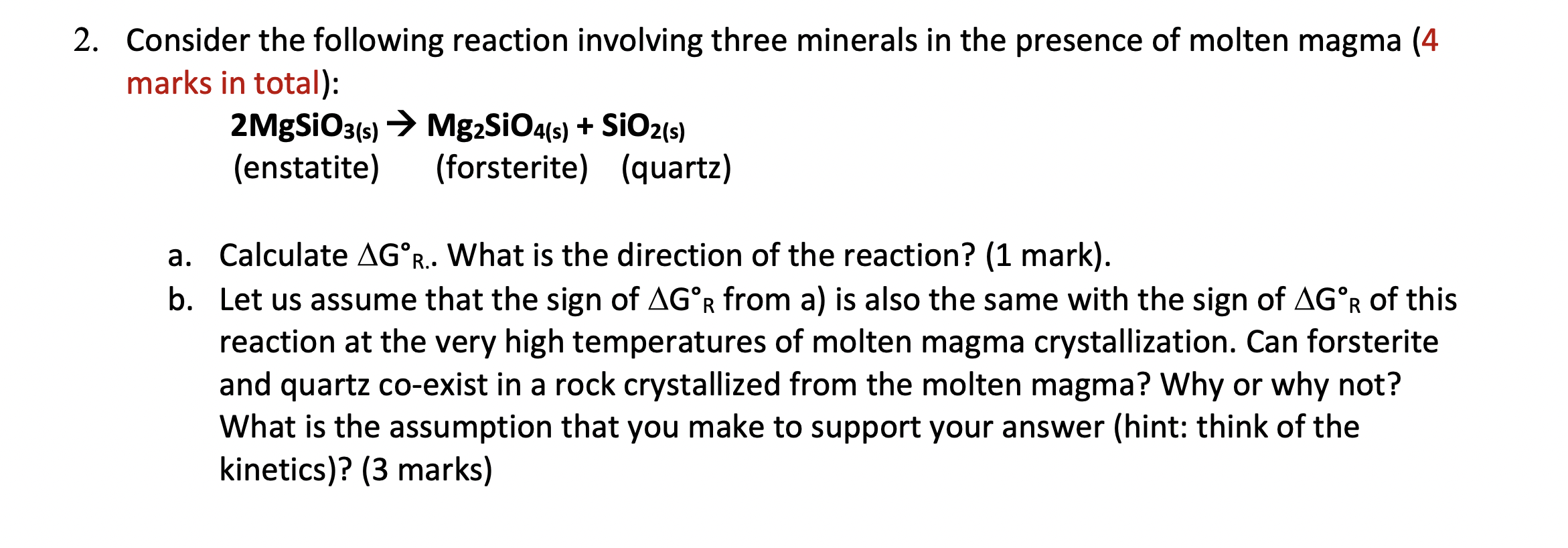 Solved 2. Consider the following reaction involving three | Chegg.com