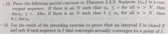 Solved Prove the following partial converse to Theorem | Chegg.com