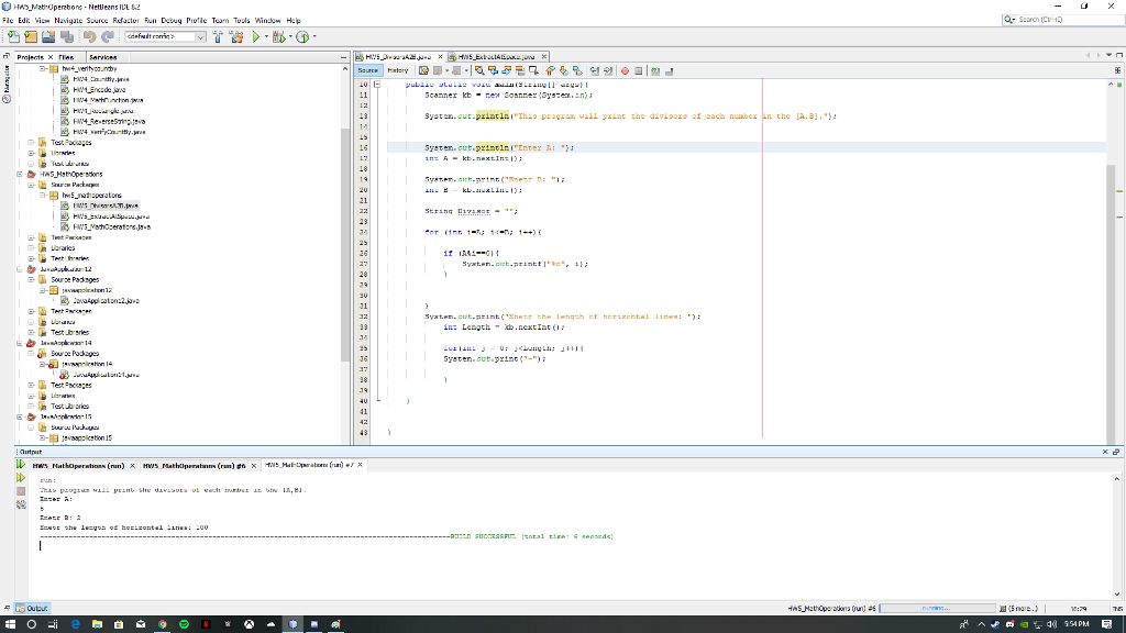 Solved Project: HW5_DivisorsA2B Write a program that prints | Chegg.com