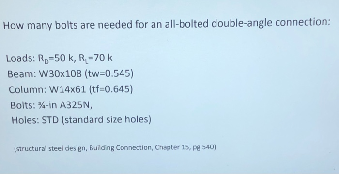 xample for Double Angle All-Bolted (2 Leh = 1 in For | Chegg.com